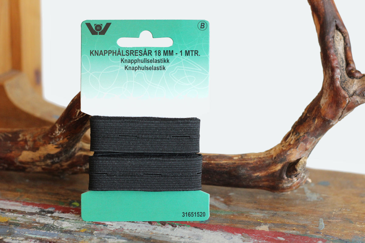 Knapphulstrikk, Strikk, strikkbånd med knapphull, 1 m – MyVisibleMend